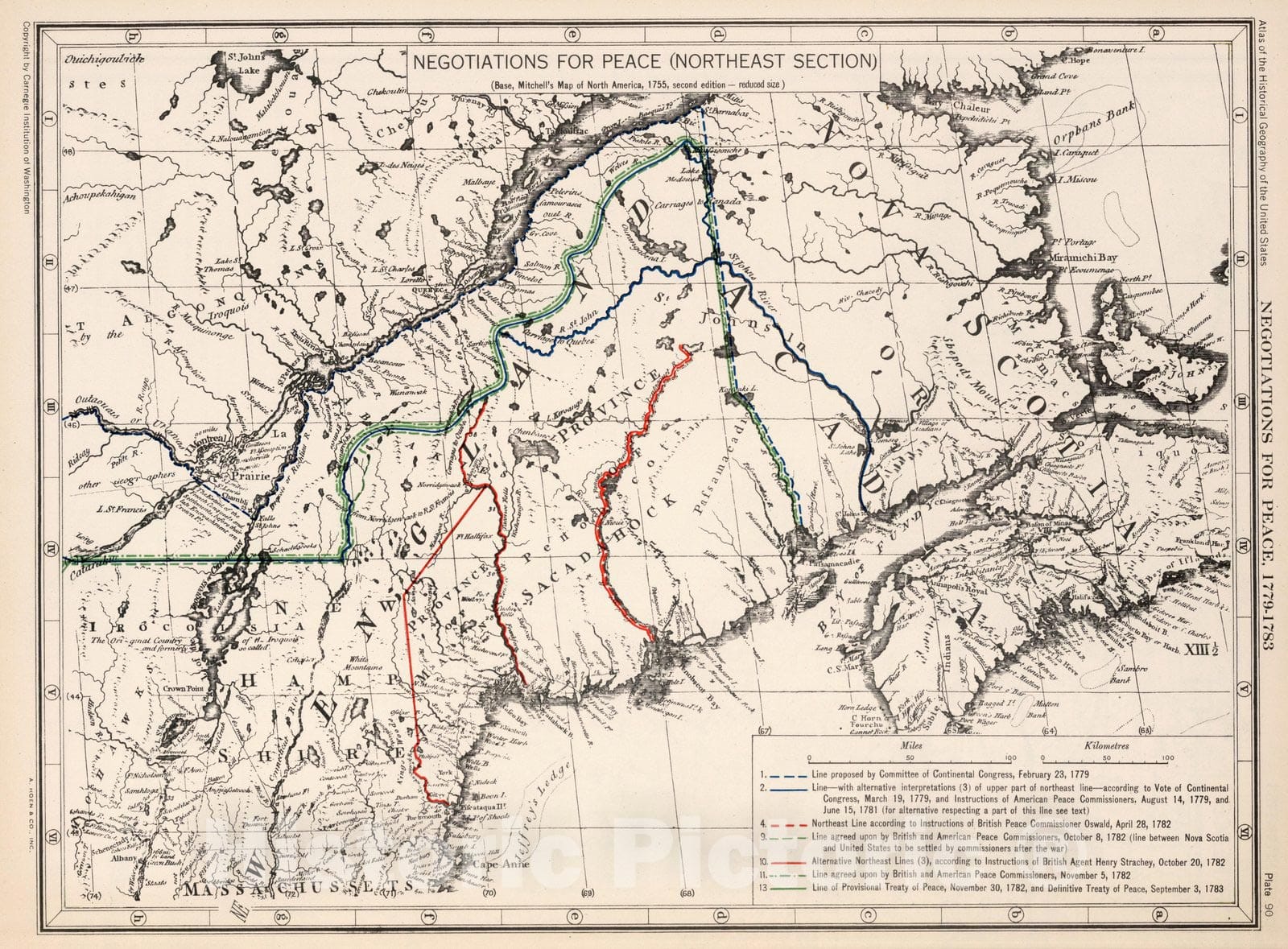 Historic Map : Historical Atlas Map, Plate 90. Negotiation for Peace ...