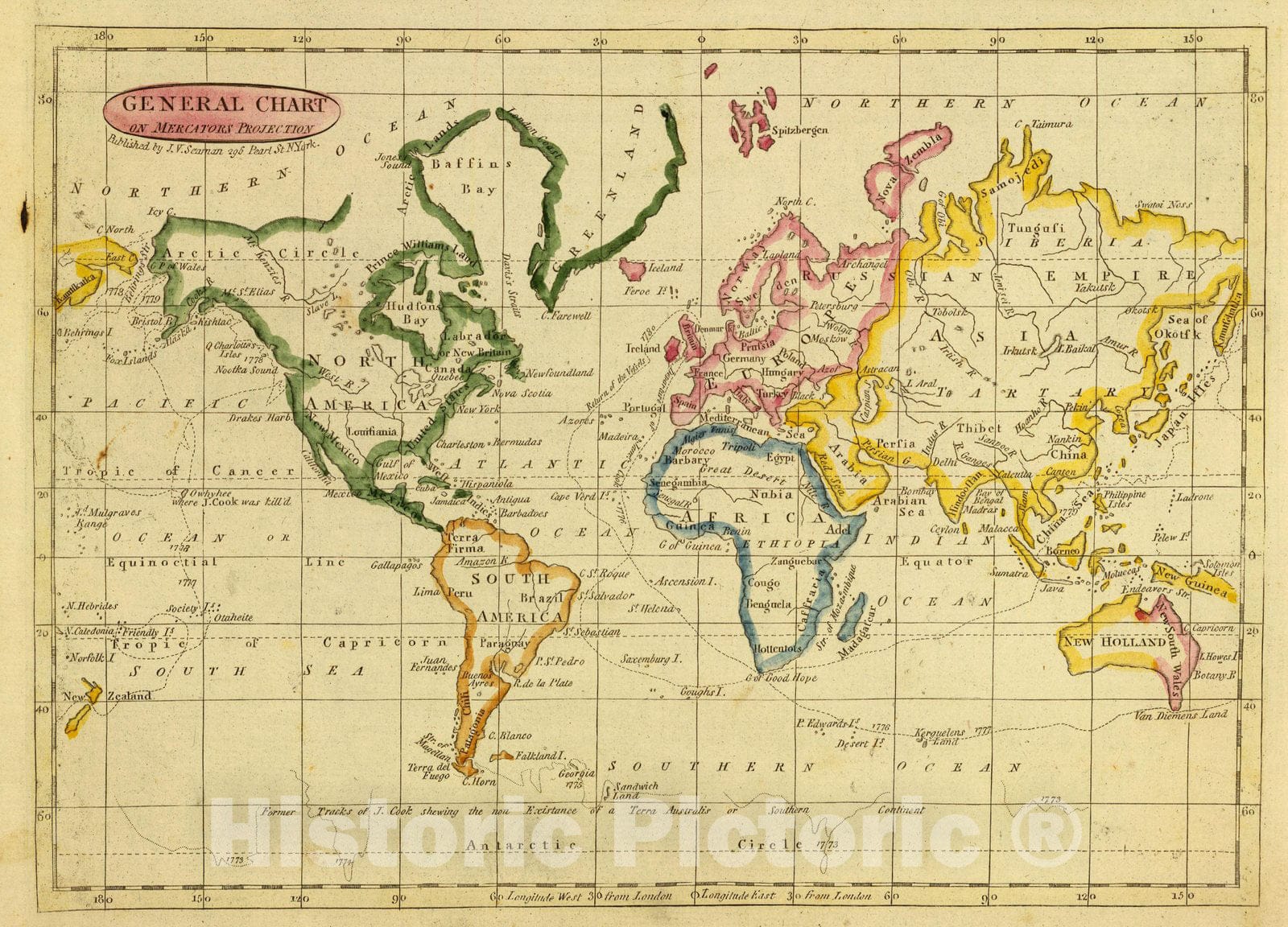 Historic Map : World Atlas Map, General chart, Mercator proj. 1821 - V ...