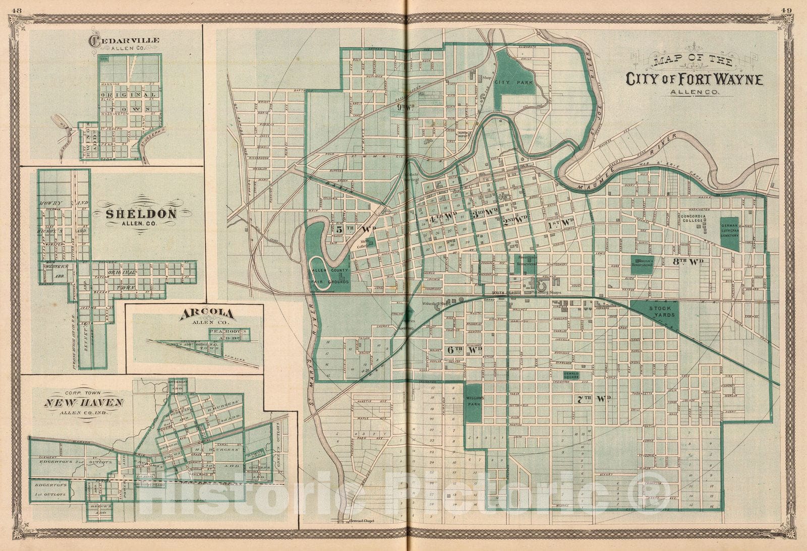 Old Map Of Fort Wayne Indiana Historical Maps Of Indiana | World Maps
