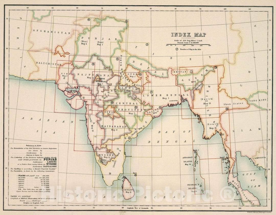 Historic Wall Map : Frontispiece: Index map, 1894 - Vintage Wall Art ...