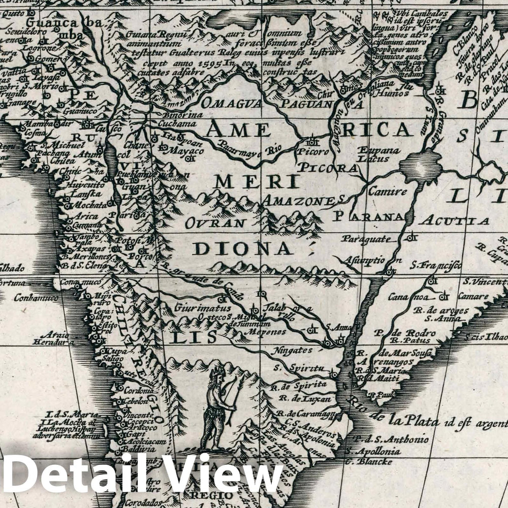 Historic Map : World Atlas Map, America Meridionalis 1636 - Vintage Wa ...