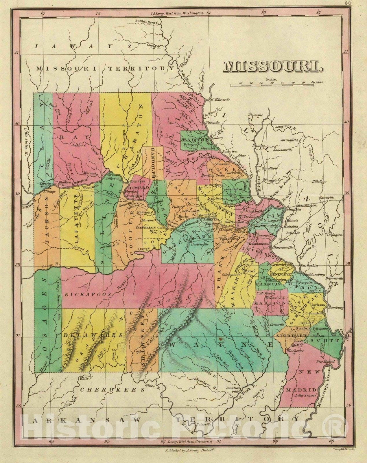 Historic Map : Classical Atlas Map, Missouri. 1831 - Vintage Wall Art ...
