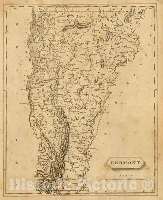 Historic Map : World Atlas Map, Vermont. 1812 - Vintage Wall Art ...