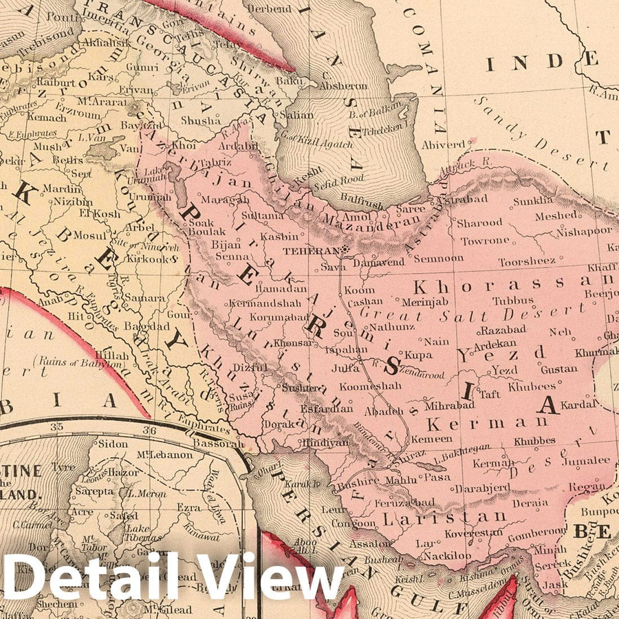 Historic Map - Map of Persia, Turkey in Asia, Afghanistan, Beloochista ...
