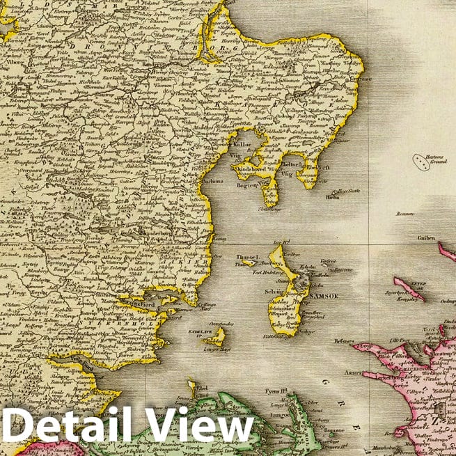 Historic Map : World Atlas Map, Denmark. 1812 - Vintage Wall Art ...