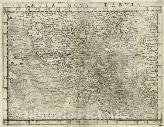 Historic Map : Greece,Graetia nova tabula 1548 , Vintage Wall Art ...