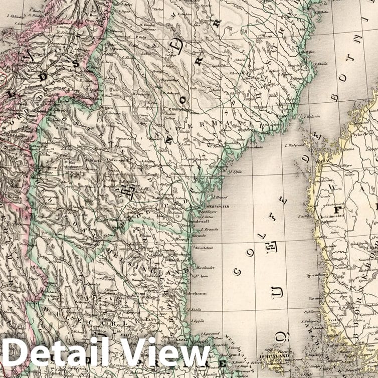 Historic Wall Map : Denmark, ScandanaviaCarte du Danemarck de la Suede ...