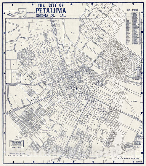 Historic Map - State Atlas Map, City of Petaluma, Sonoma County, Calif ...
