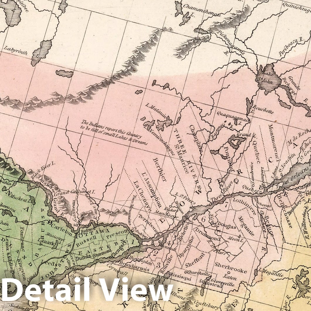 Historic Map : World Atlas Map, Upper and Lower Canada 1838 - Vintage ...