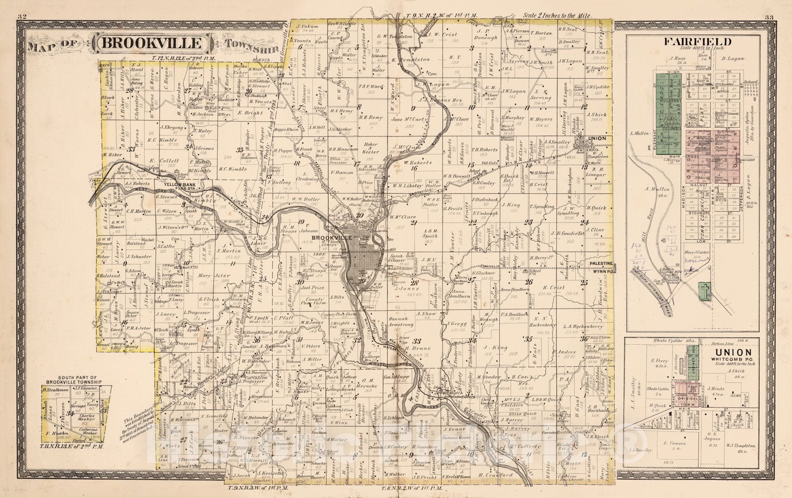 Historic Map - County Atlas Map, Brookville Township, Franklin County ...