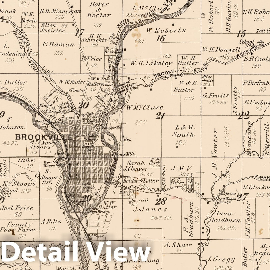 Historic Map - County Atlas Map, Brookville Township, Franklin County ...