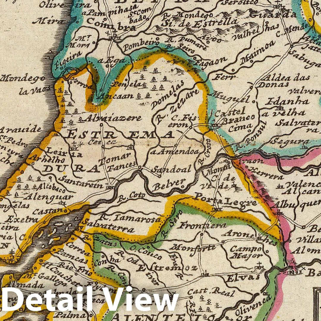 Historic Map : World Atlas Map, Portugal. 1736 - Vintage Wall Art ...