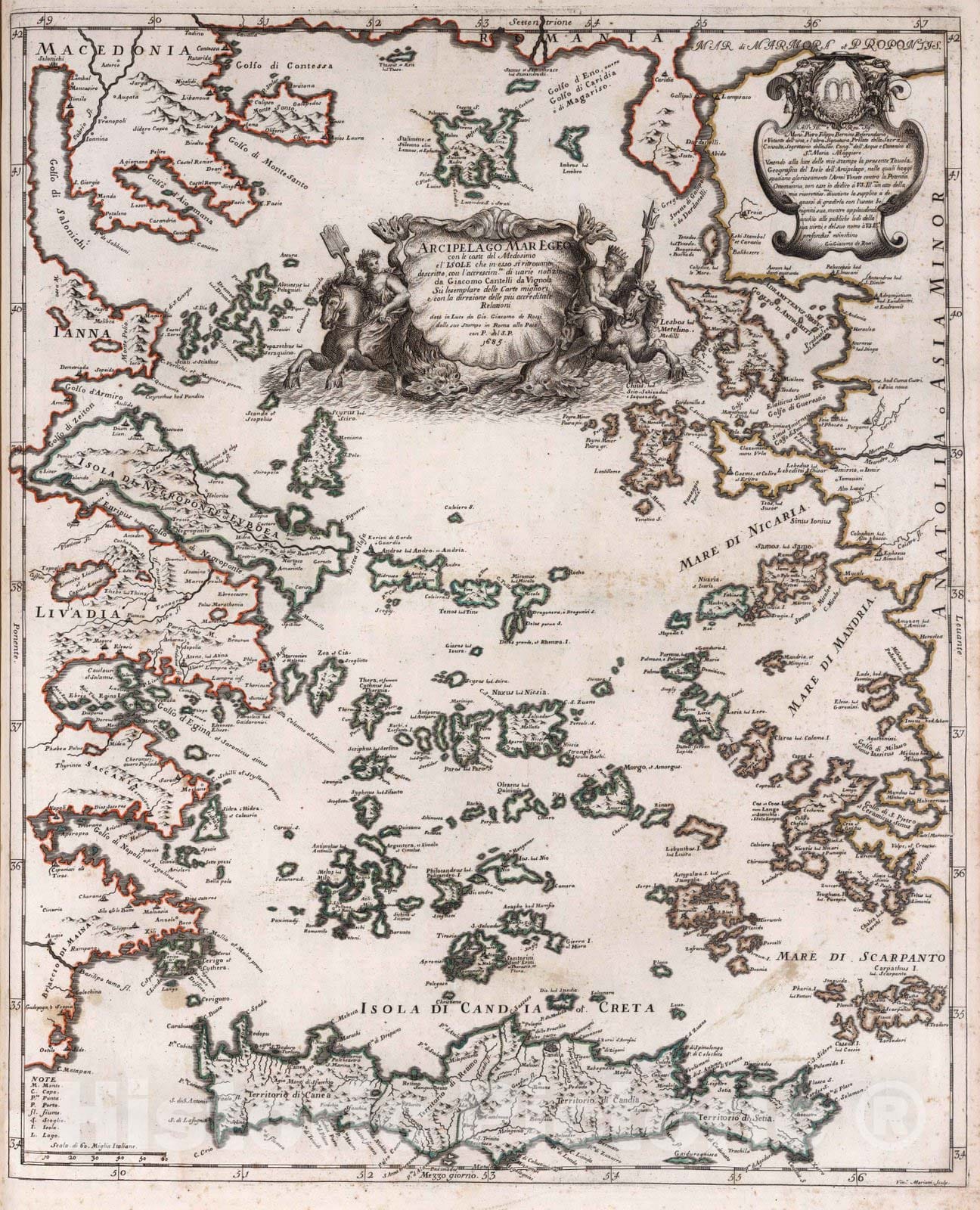 Historic Map : Greece, Aegean Sea Region, EuropeArcipelago Mar Egeo 16 ...