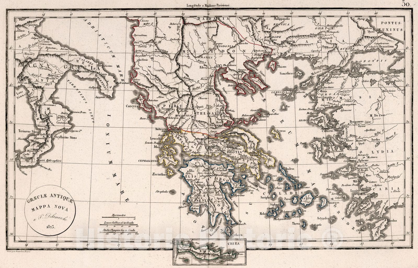 Historic Map : Greece, Aegean Sea Graeclae Antiquae Mappa Nova, 1826 ...