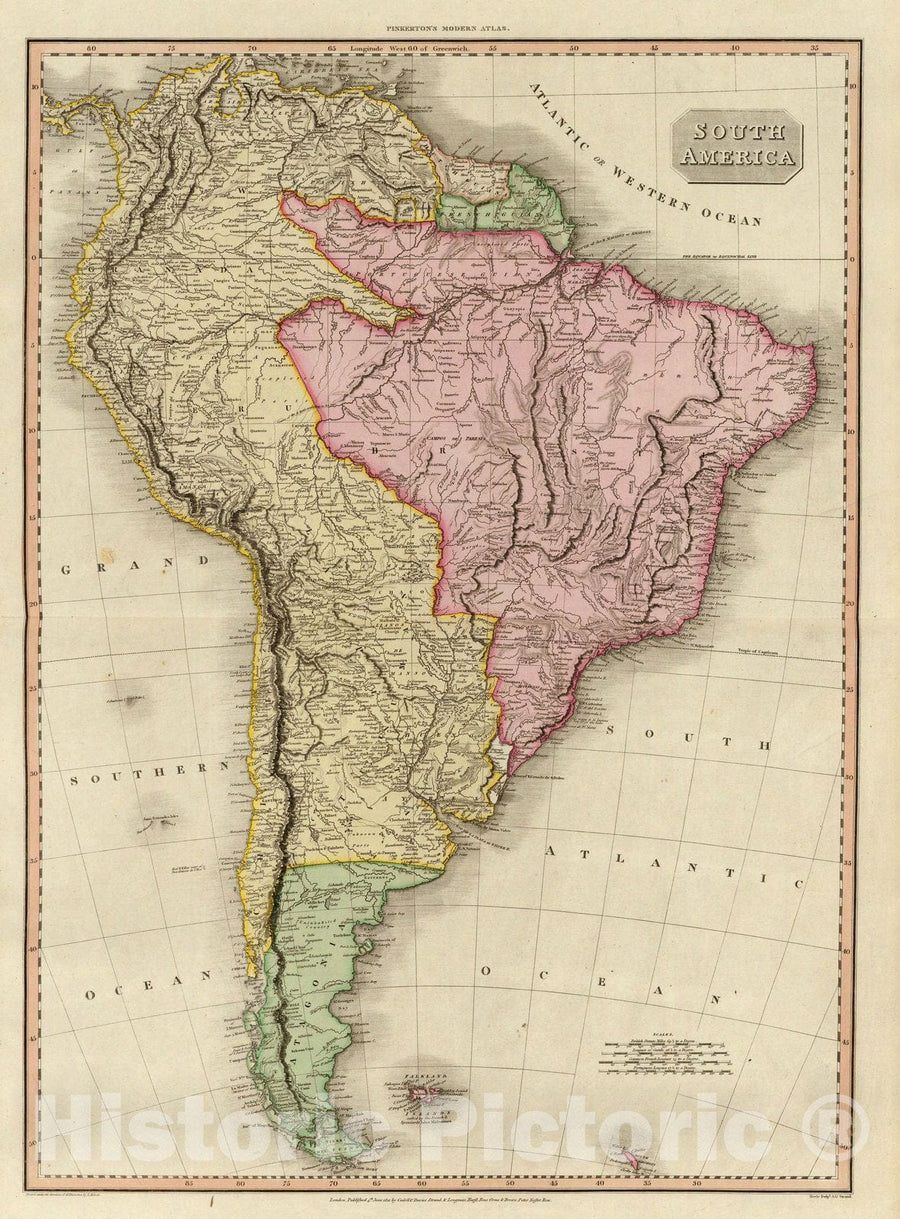 Historic Map : World Atlas Map, South America. 1811 - Vintage Wall Art ...