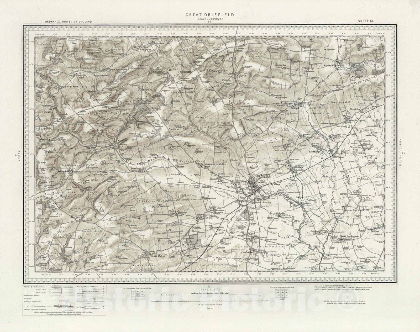 Historic Map : 64 Great Driffield (Hills) 1898 - Vintage Wall Art ...