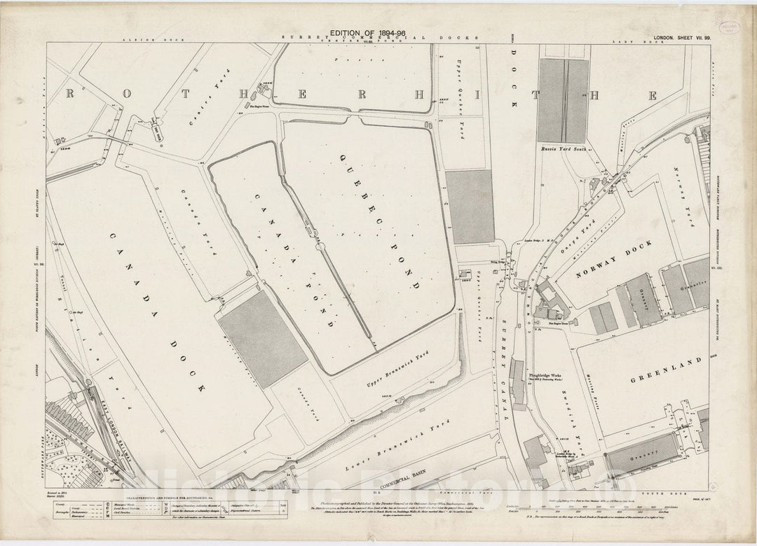 Historic Map : London (England), City Atlas Map, London Sheet VII.99 1 ...