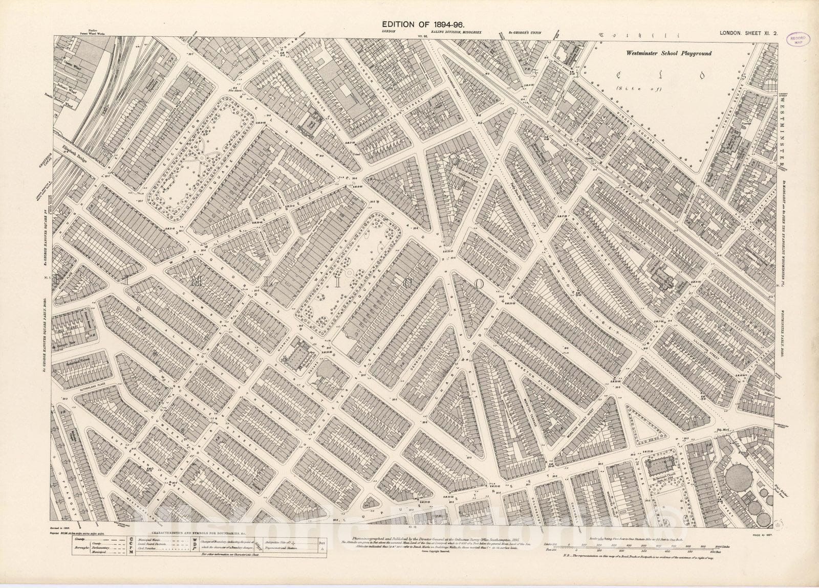 Historic Map : London (England), City Atlas Map, London Sheet XI.2 189 ...