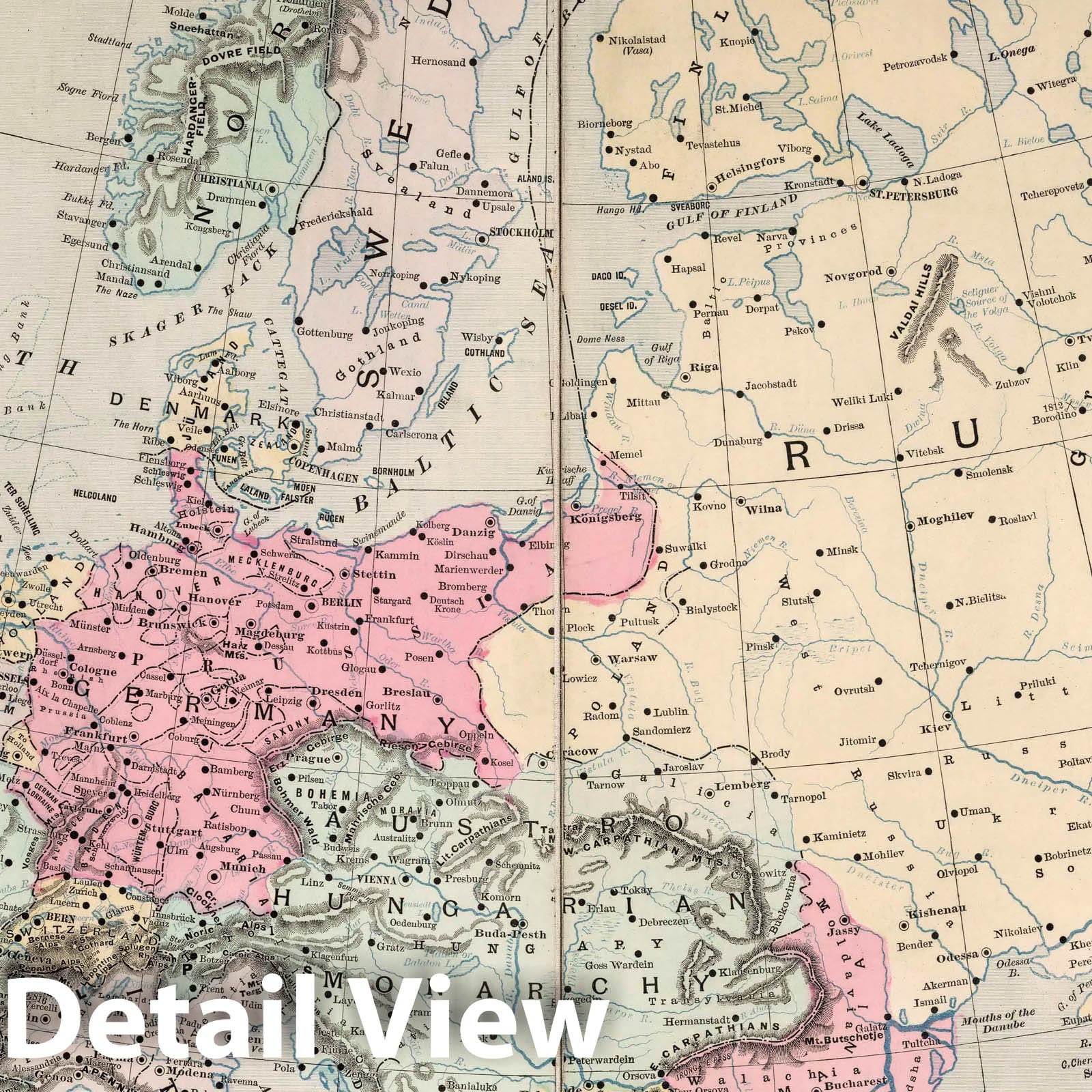 Historic Map : Map of Europe. Published by Rufus Blanchard, 1896 - Vin ...