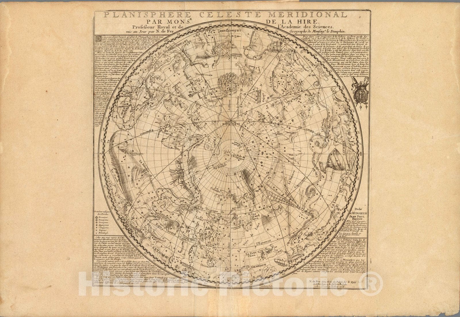 Historic Map : World Atlas Map, Planisphere Celeste Meridional 1705 ...