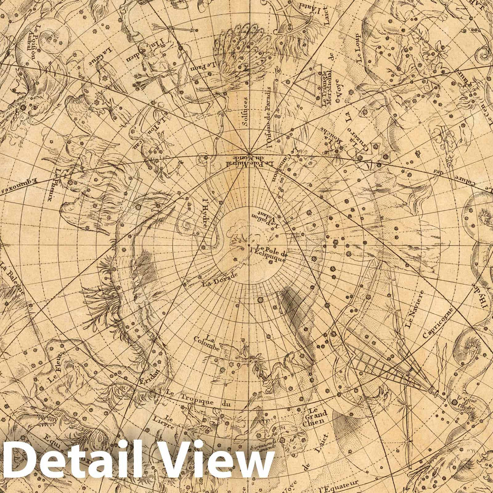 Historic Map : World Atlas Map, Planisphere Celeste Meridional 1705 ...