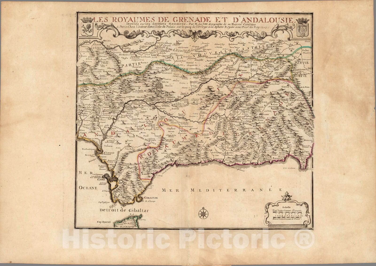 Historic Map : Spain, Grenada Region , SpainLes Royaumes de Grenade et ...