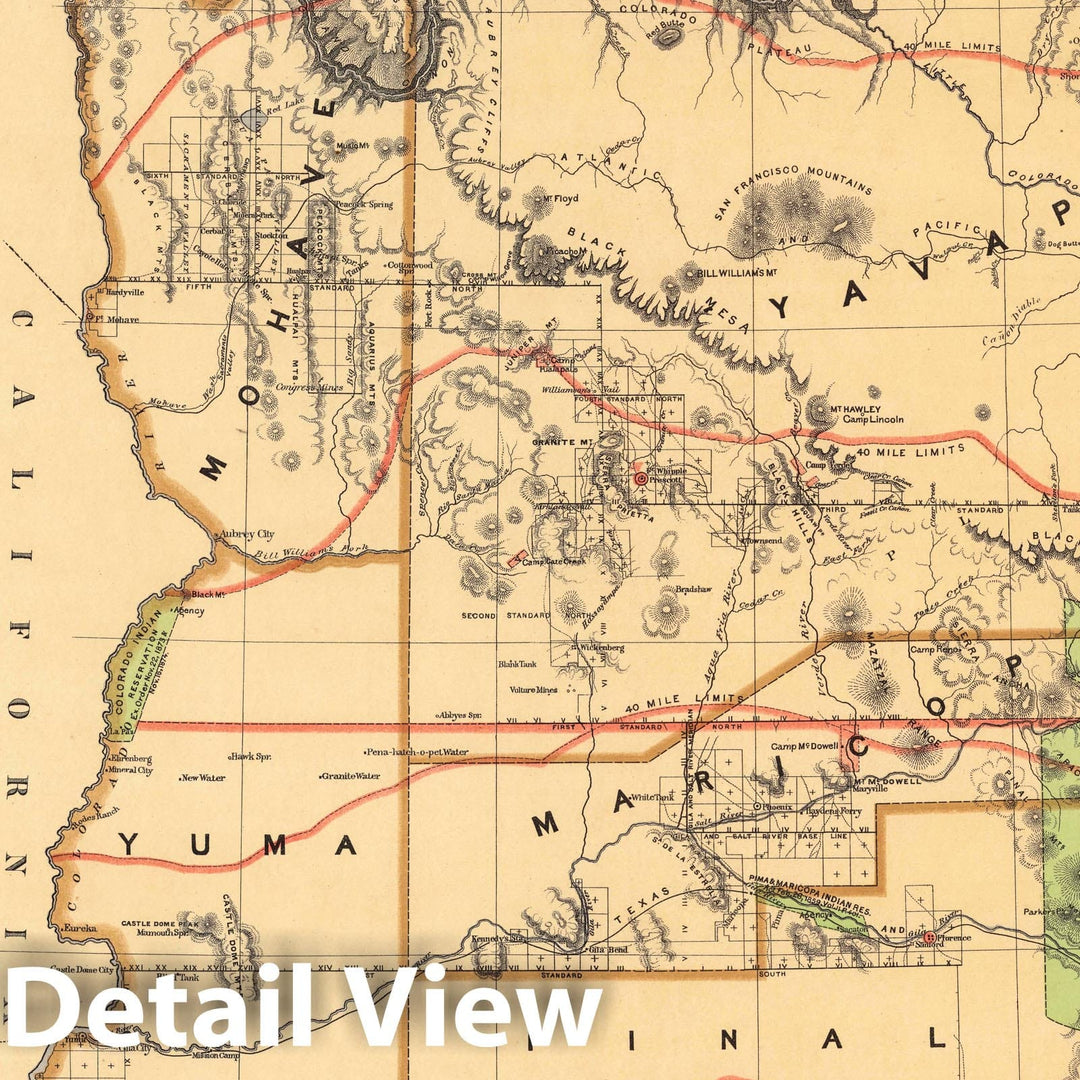 Historic Map : Territory of Arizona 1876 - Vintage Wall Art – Historic ...