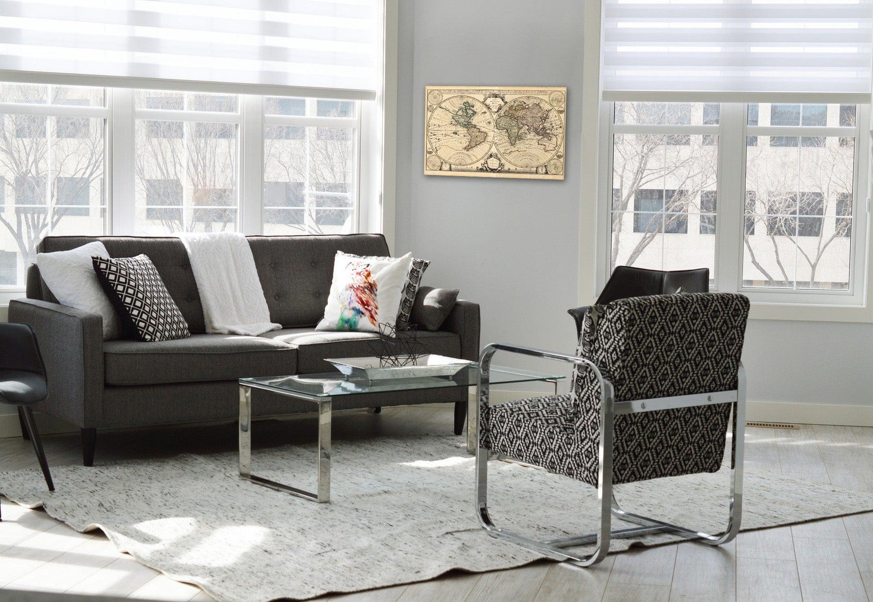 Historic Map : Mappe-Monde Geo-Hydrographique, 1708 - Vintage Wall Art – Historic Pictoric