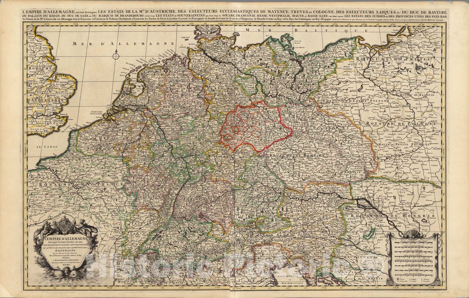 Historic Map : Germany, Central EuropeL'Empire d'Allegmagne. 1708 , Vi ...