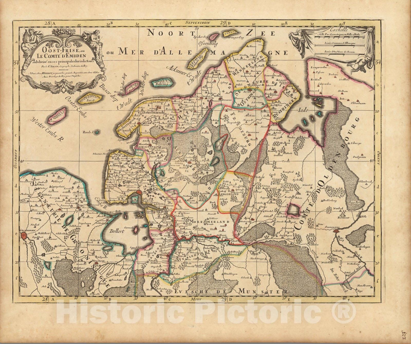 Historic Map : Oost-Frise (Netherlands)Oost-Frise. 1708 , Vintage Wall ...