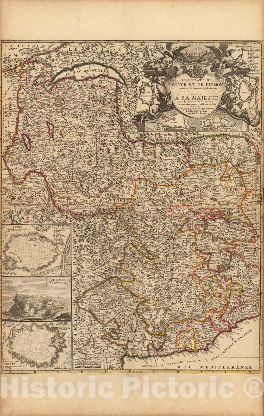 Historic Map : Savoy (Italy)Les Etats de Savoye et de Piemont. 1708 v1 ...