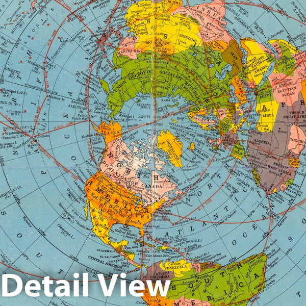 Historic Map : Atlas Map Map, Air age map of the world, 1948 - Vintage ...