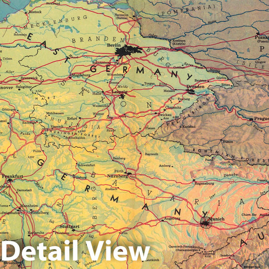 Historic Map : World Atlas Map, Germany, Austria and Trieste 1954 - Vi ...