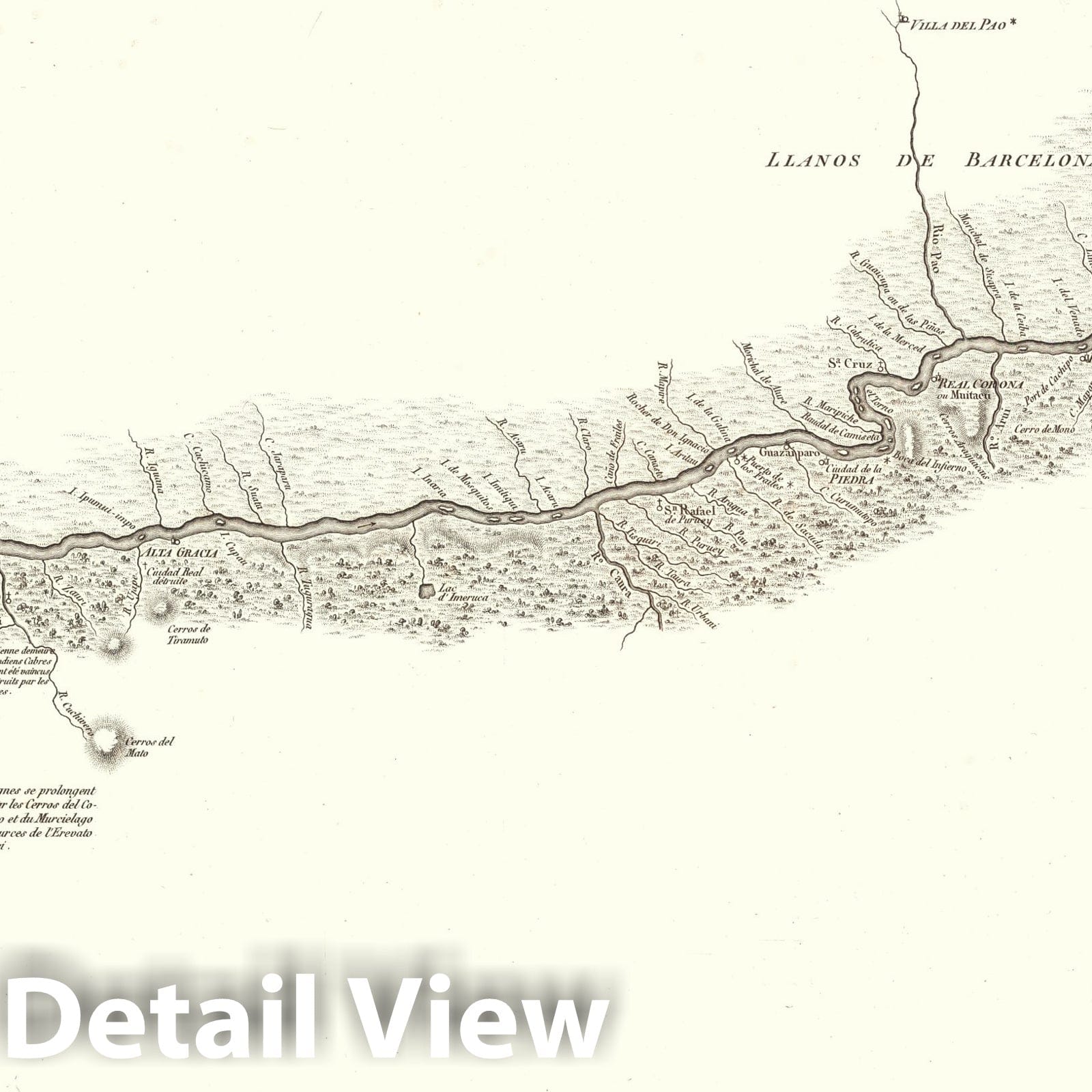 Historic Map : Orinoco River (Venezuela) Exploration Book, XV. Cours d ...