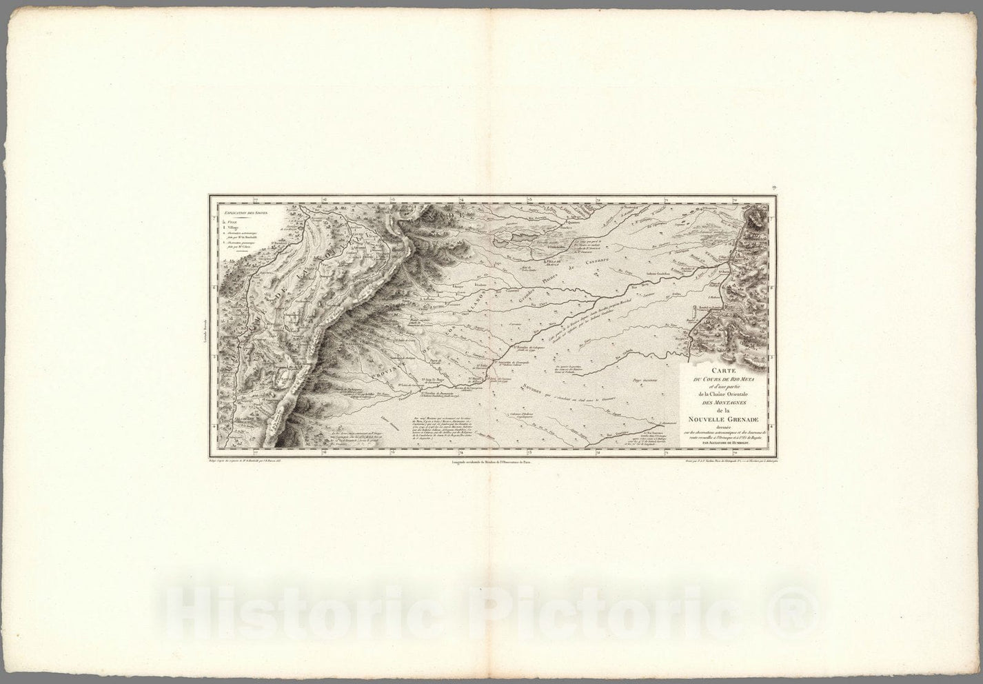 Historic Map : Meta River (Colombia and Venezuela)Cours du Rio Meta et ...
