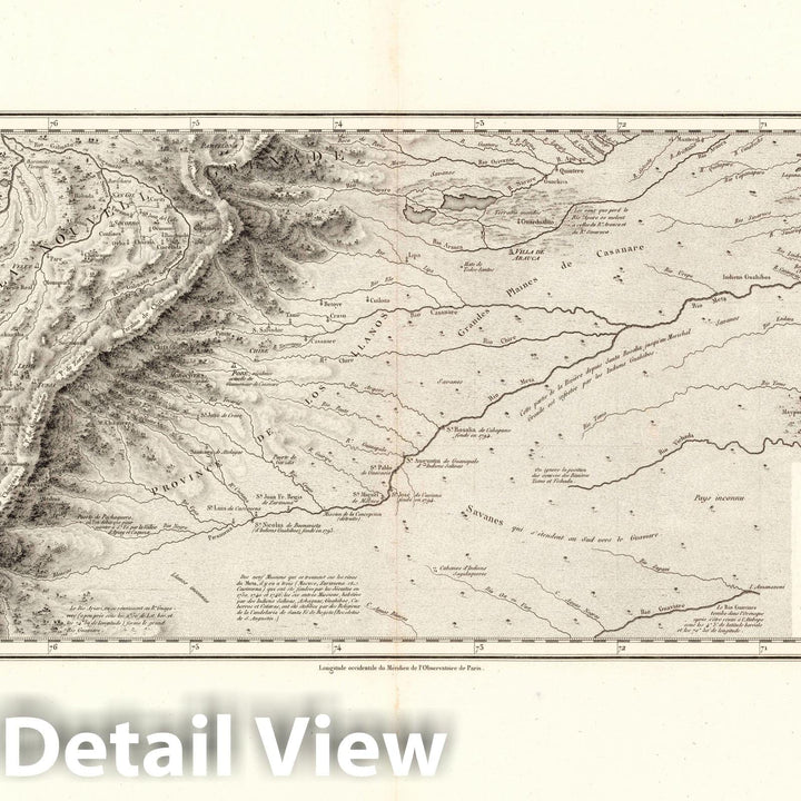 Historic Map : Meta River (Colombia and Venezuela)Cours du Rio Meta et ...