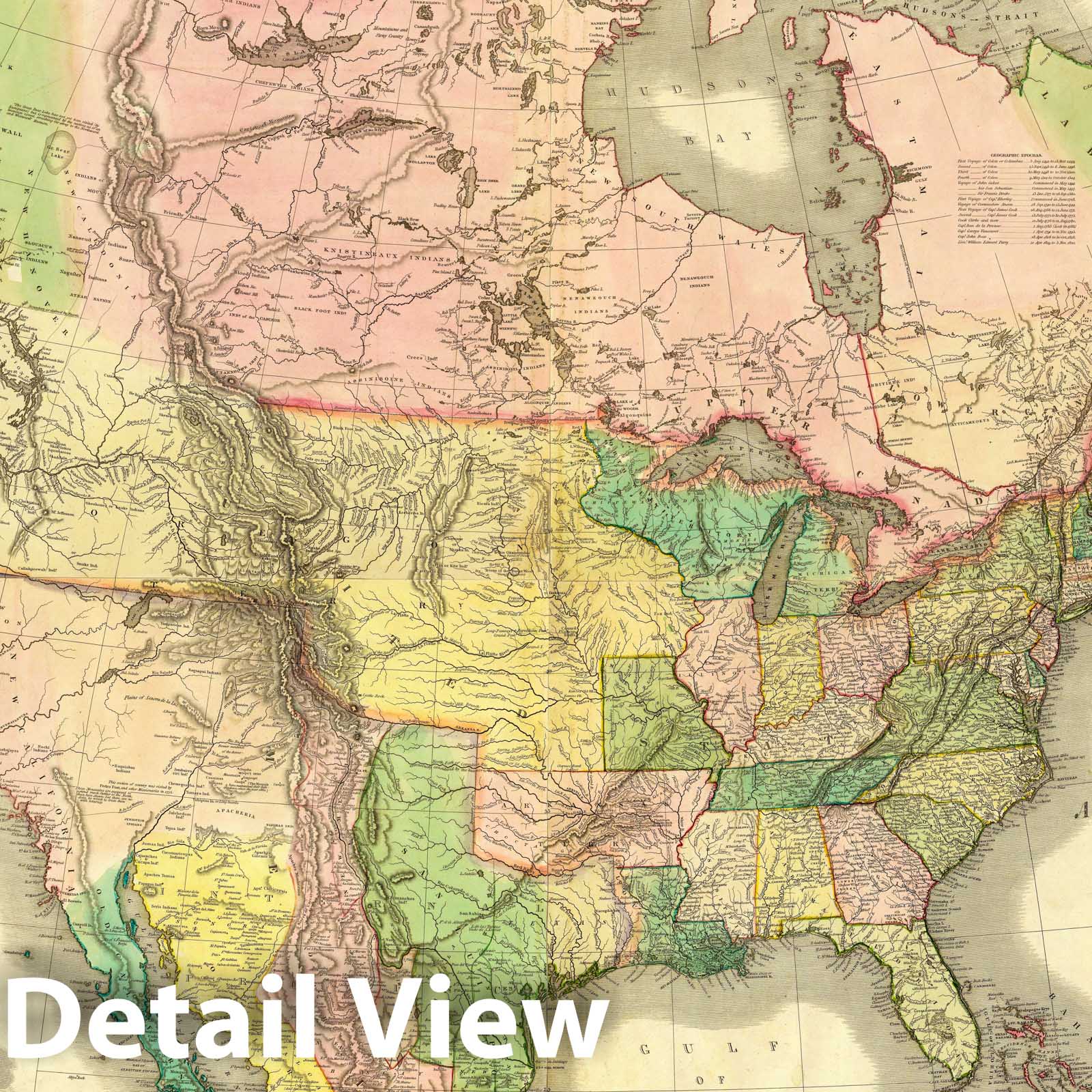 Historic Wall Map : World Atlas Map, Composite: North America. 1823 ...