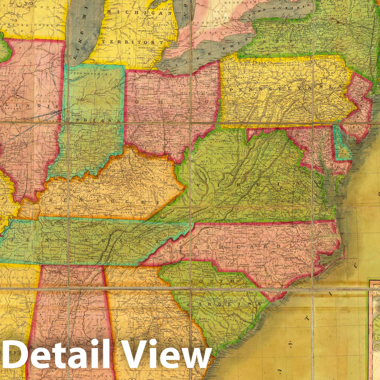 Historic Map : Map of the United States of North America, 1825 - Vinta ...