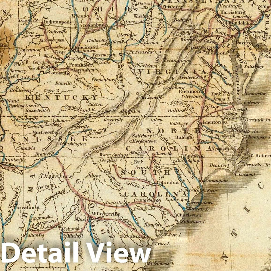 Historic Map : Map of the United States, 1845 - Vintage Wall Art ...