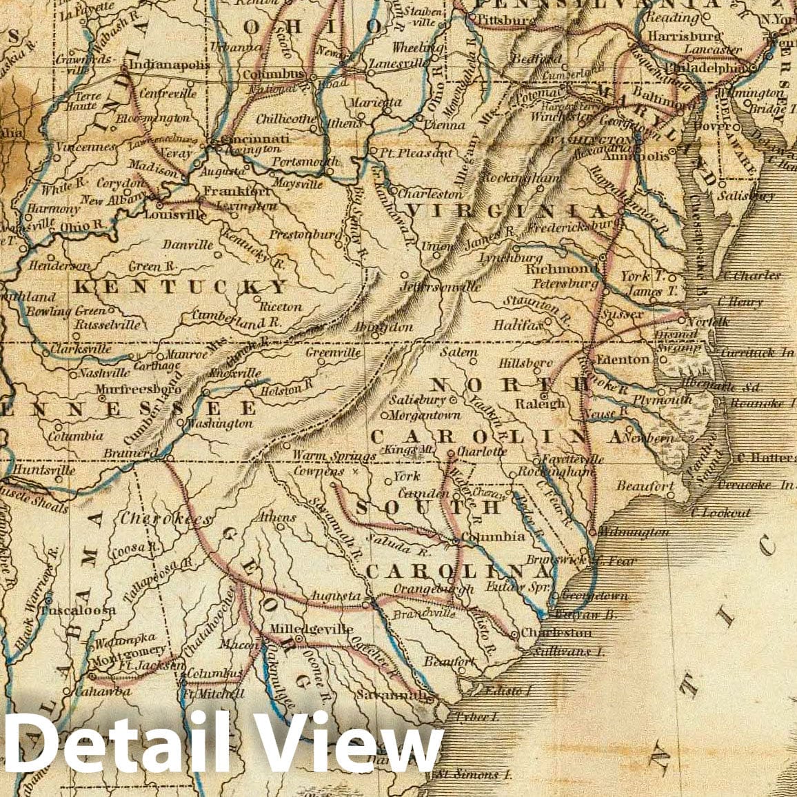 Historic Map : Map of the United States, 1845 - Vintage Wall Art ...