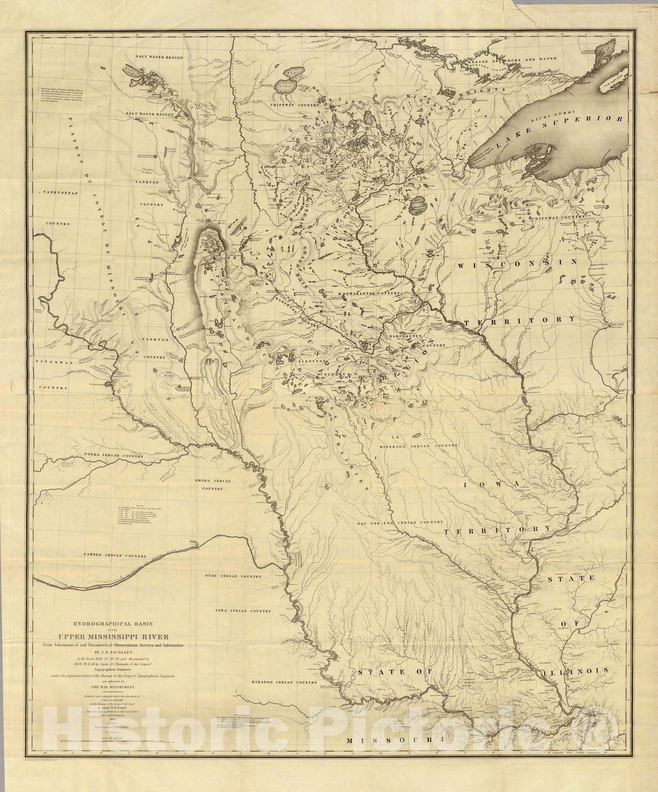Historic Map : Hydrographical Basin of the Upper Mississippi River, 18 ...