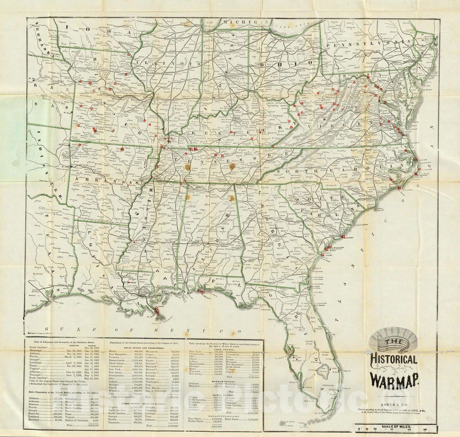 Historic Map : The Historical War Map, 1862 - Vintage Wall Art ...