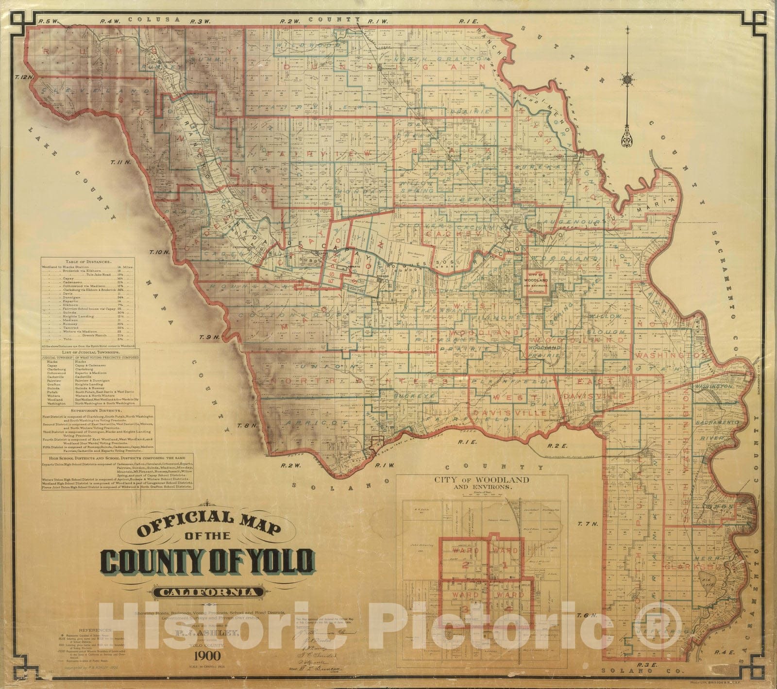 Historic Map : Official Map of Yolo County, California, 1900, 1900 - V ...