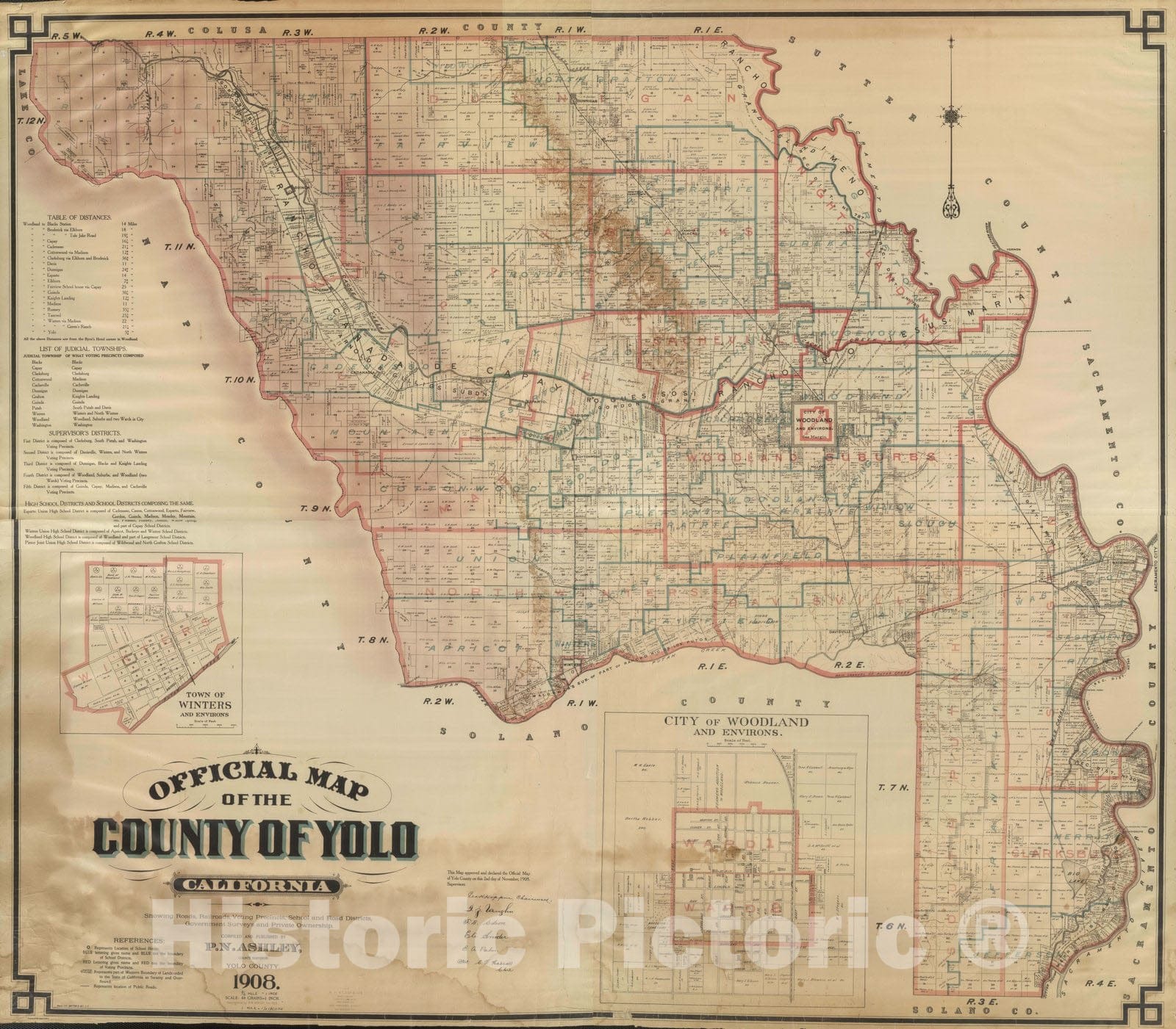 Historic Map : Official Map of Yolo County, California, 1909, 1909 - V ...