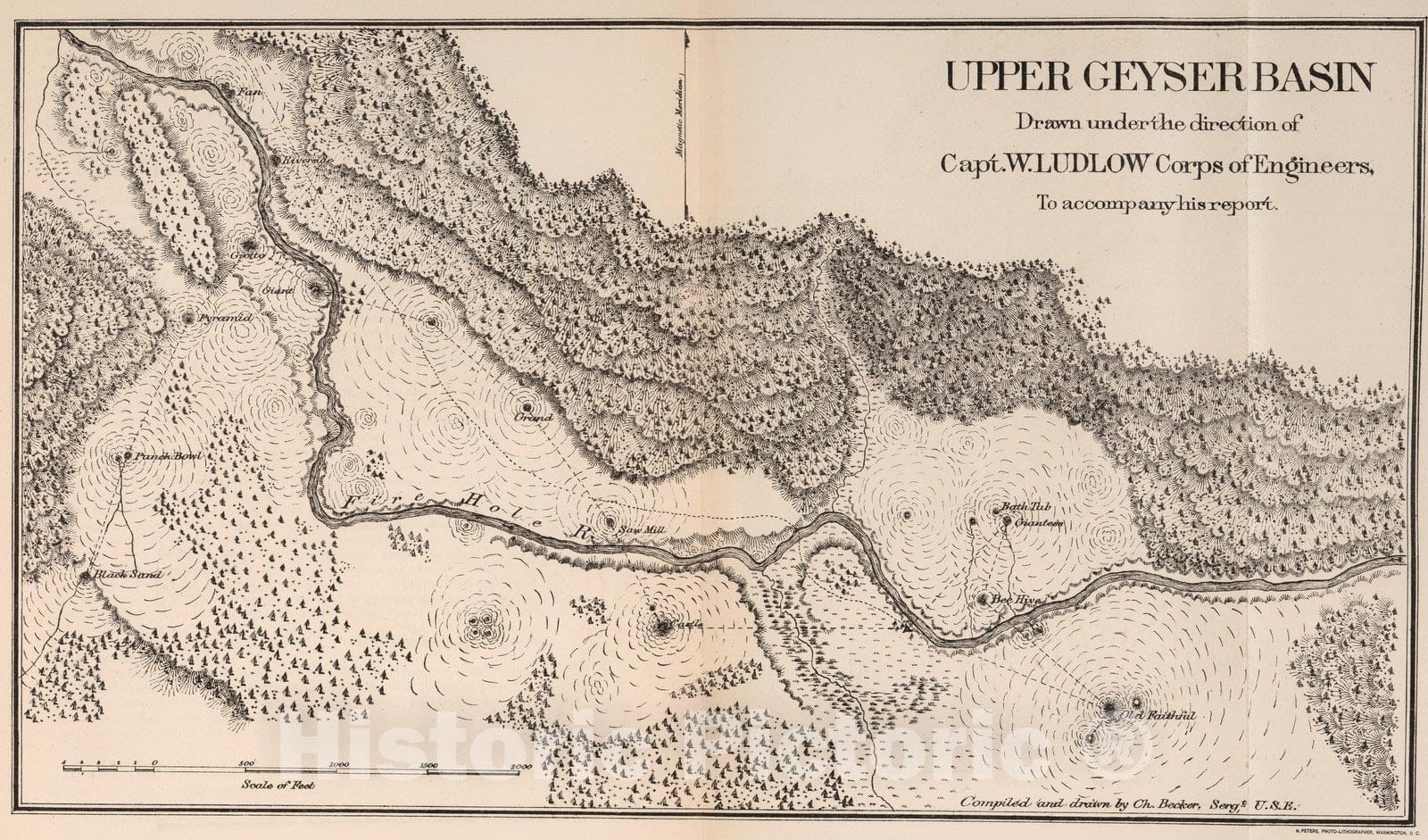 Historic Map : Exploration Book, Upper Geyser Basin : drawn under the ...