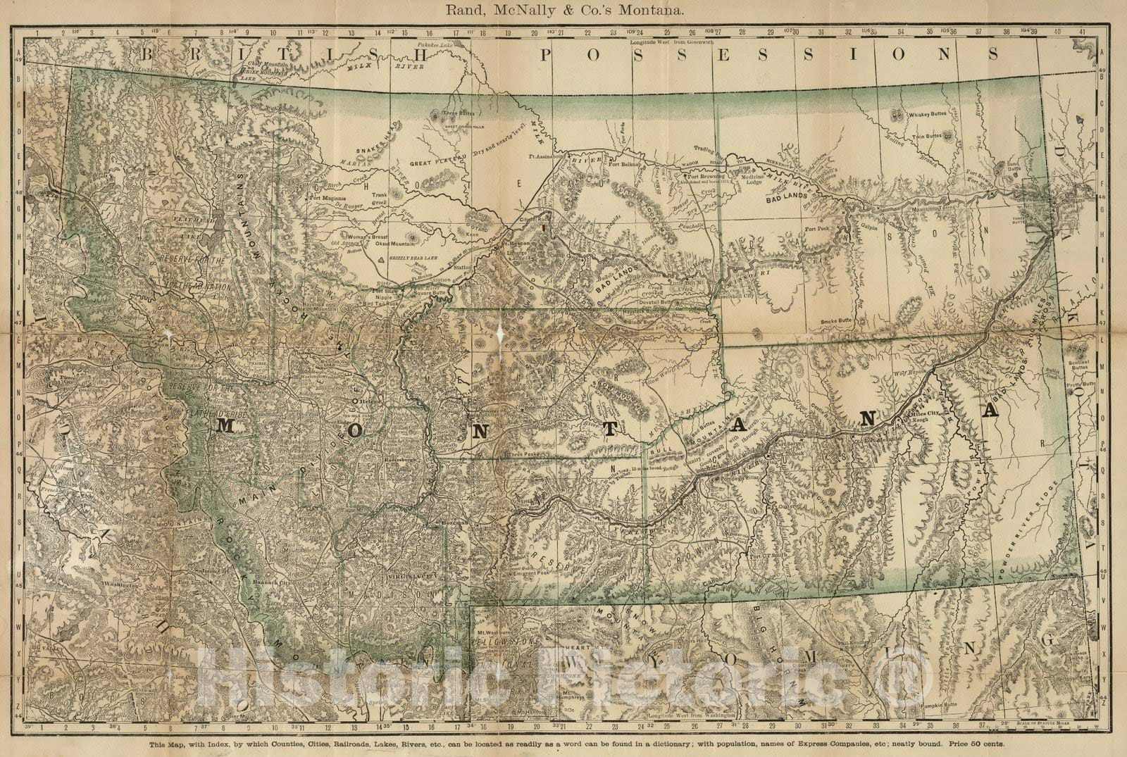 Historic Map : Pocket Map, Montana 1879 - Vintage Wall Art – Historic ...