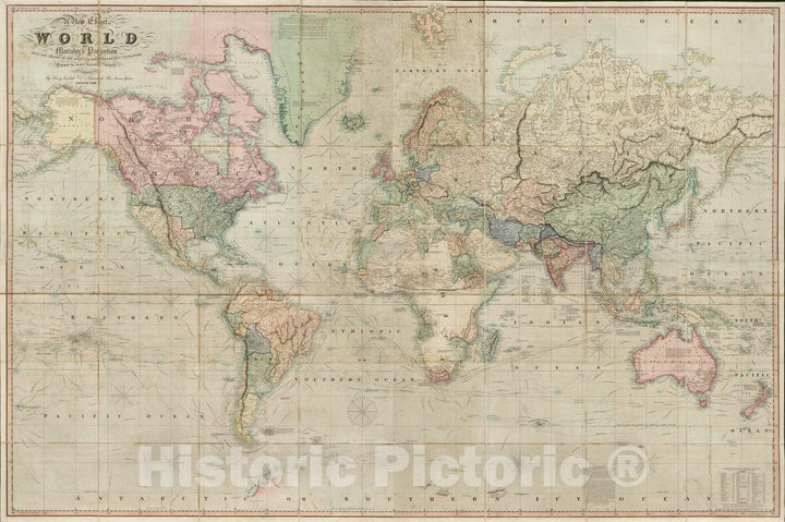 Historic Map : Case Map, Chart of the World On Mercator's Projection ...
