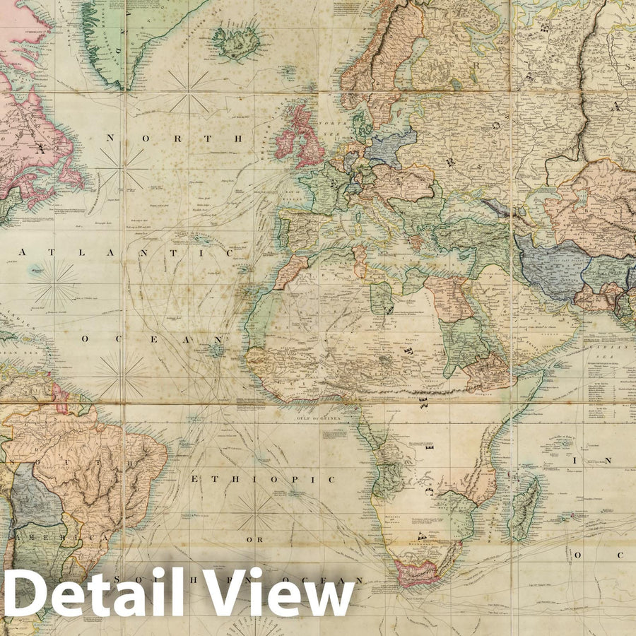 Historic Map : Case Map, Chart of the World On Mercator's Projection ...