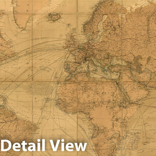 Historic Map : Case Map, Chart of The World On Mercators Projection. 1 ...