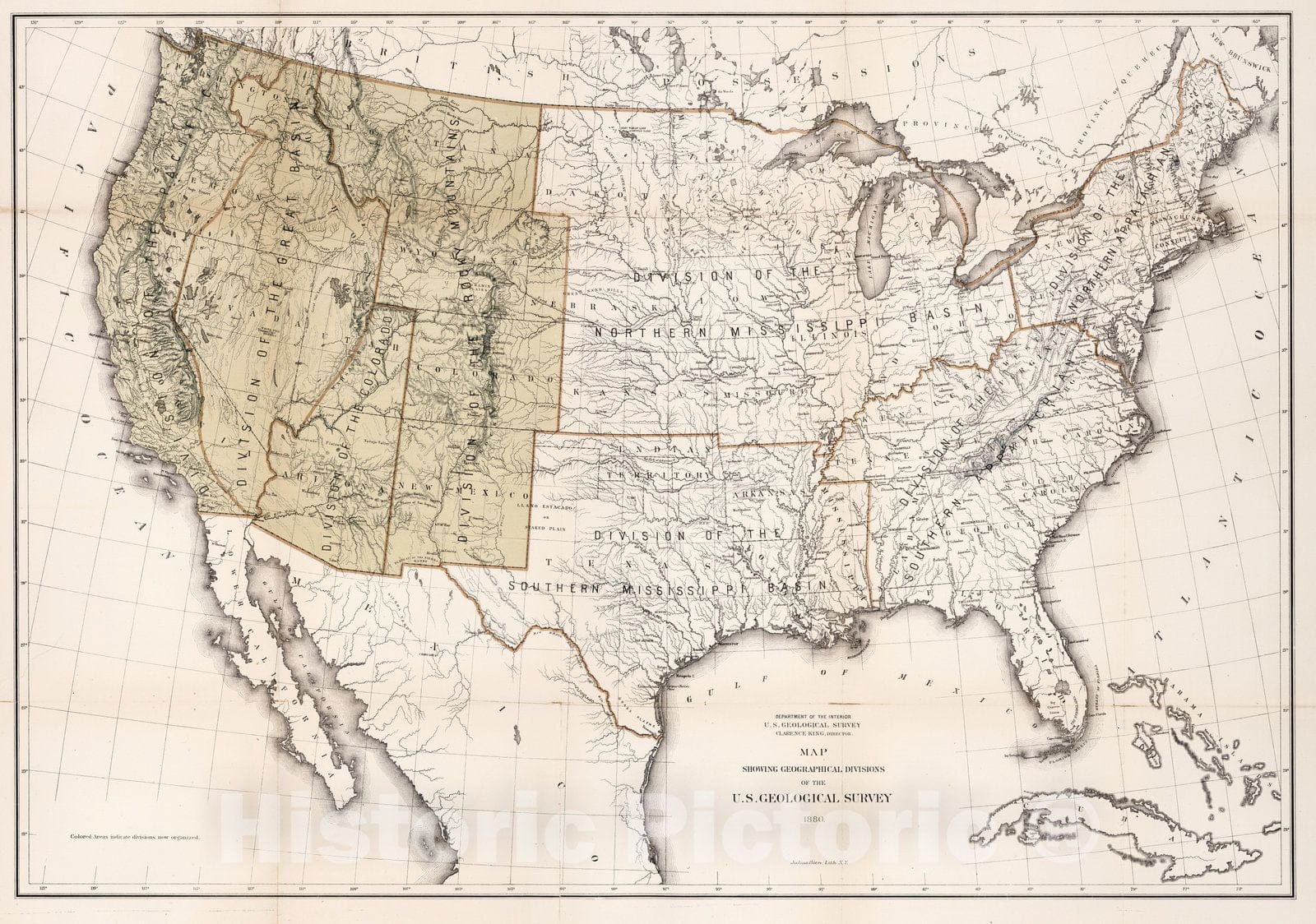 Historic Map : Map Showing Geographical Divisions of the U.S. Geologic ...